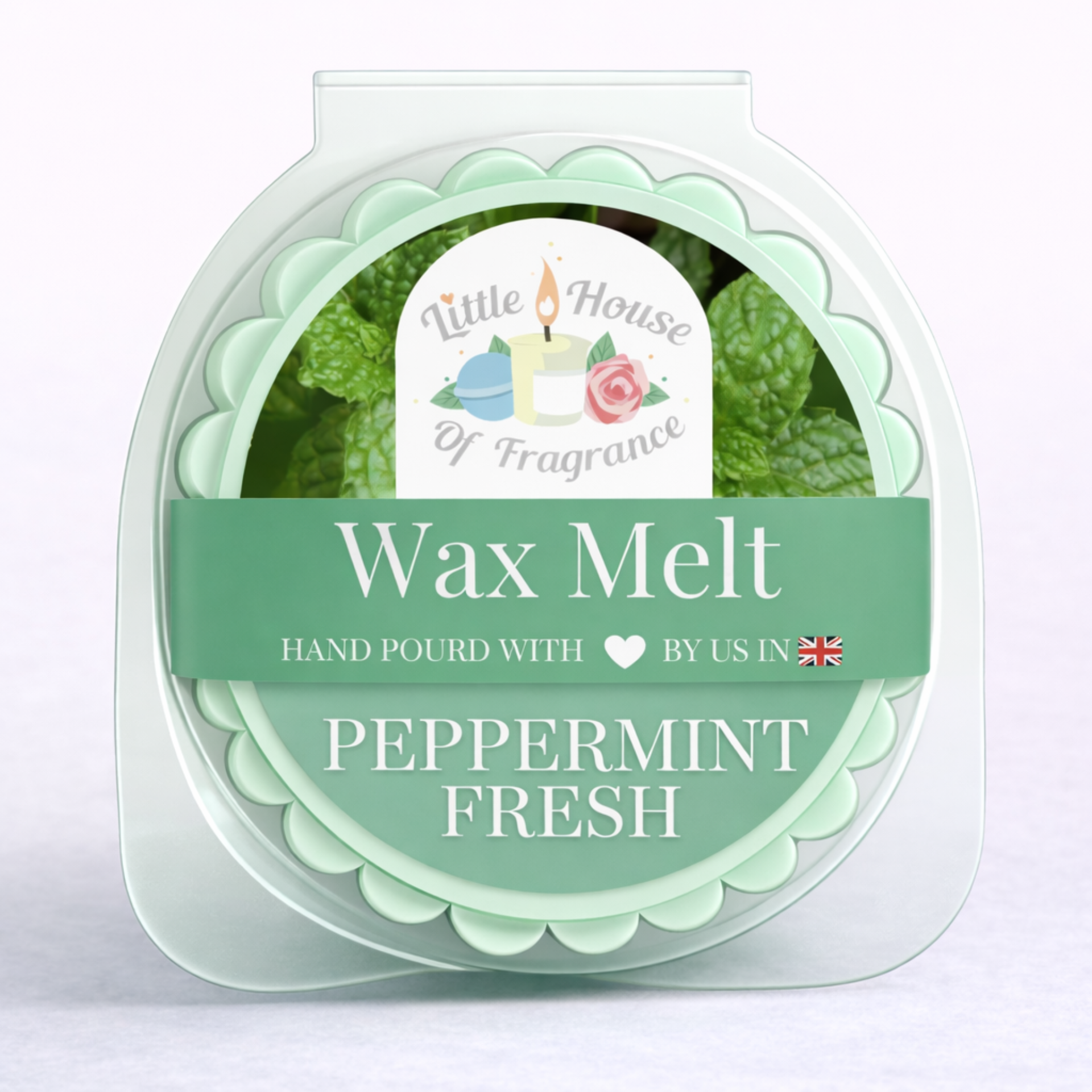 Peppermint Fresh Wax Melt Tart 30g | Minty Soy Wax — Little House of ...